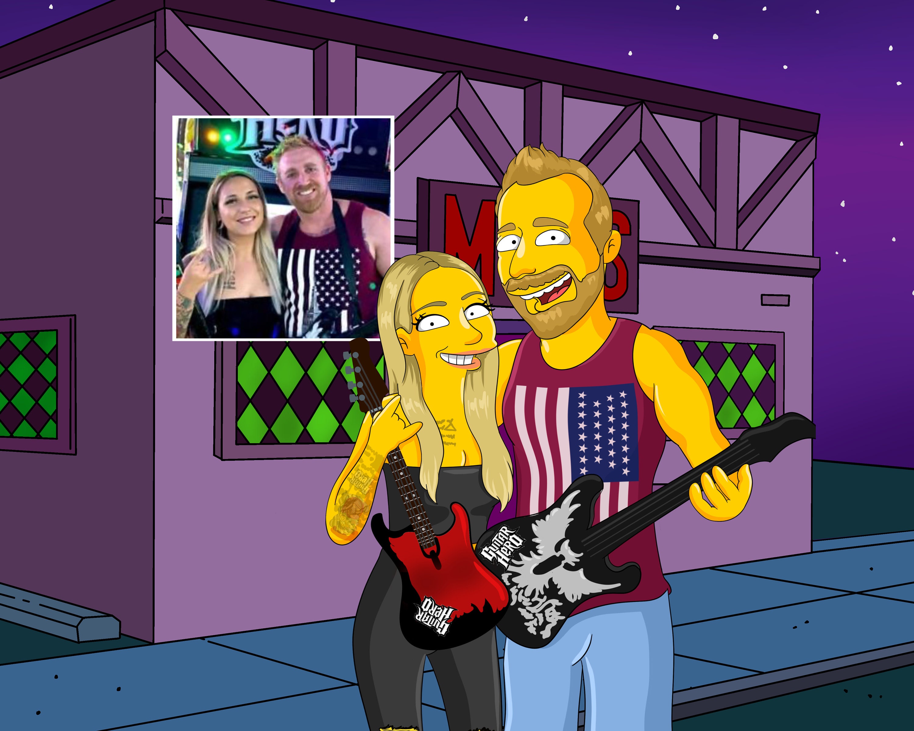 Custom Yellow Simpsons Personalized Caricature. Cartoon Style. - Etsy