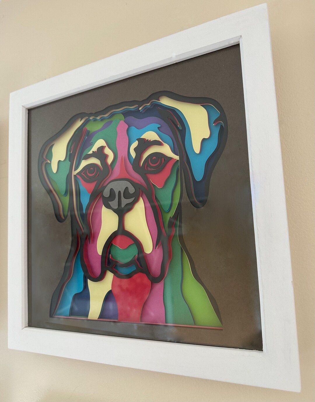 3D Boxer Shadow Box - Etsy