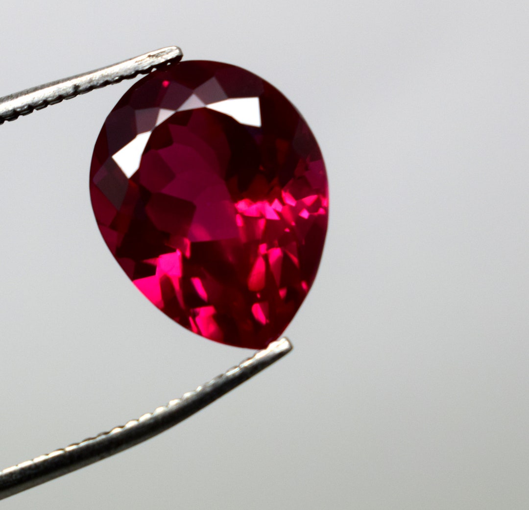 Natural Burmese Red Ruby Rare 8.35 CT Certified Loose Gemstone Pear ...