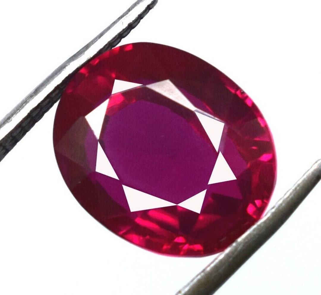 9.00 CT Natural Burmese Ruby Rare Oval Cut Red Ruby Loose Ruby Gemstone ...