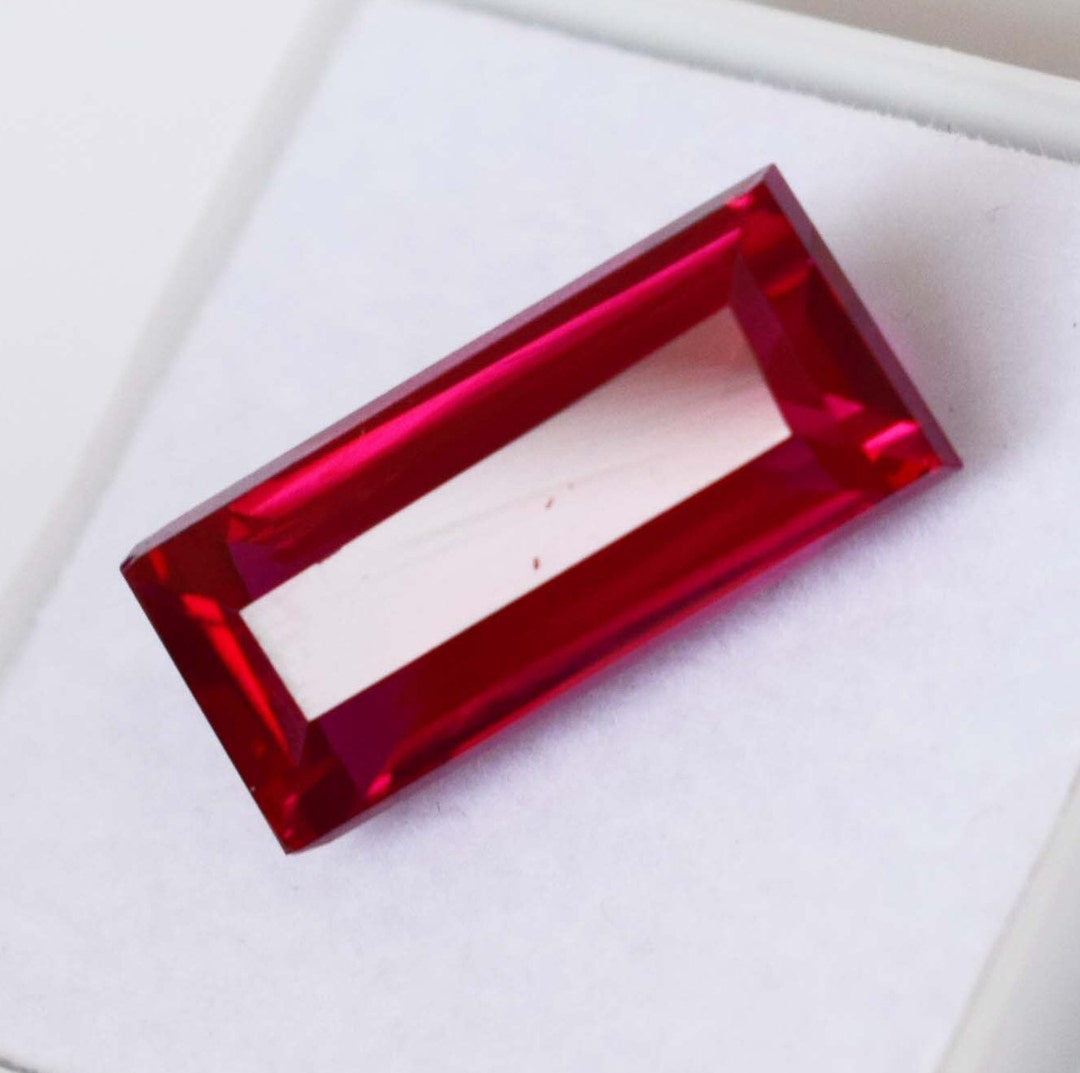 10 Ct Baguette Cut Natural Red Ruby Certified Loose Gemstone GGI - Etsy