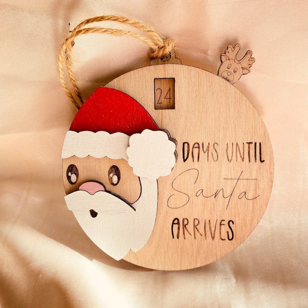 Handmade, Wooden Christmas Countdown Bauble/ornament - Etsy UK