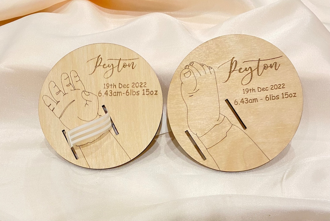 Personalised Baby Birth Bracelet Holders - Etsy