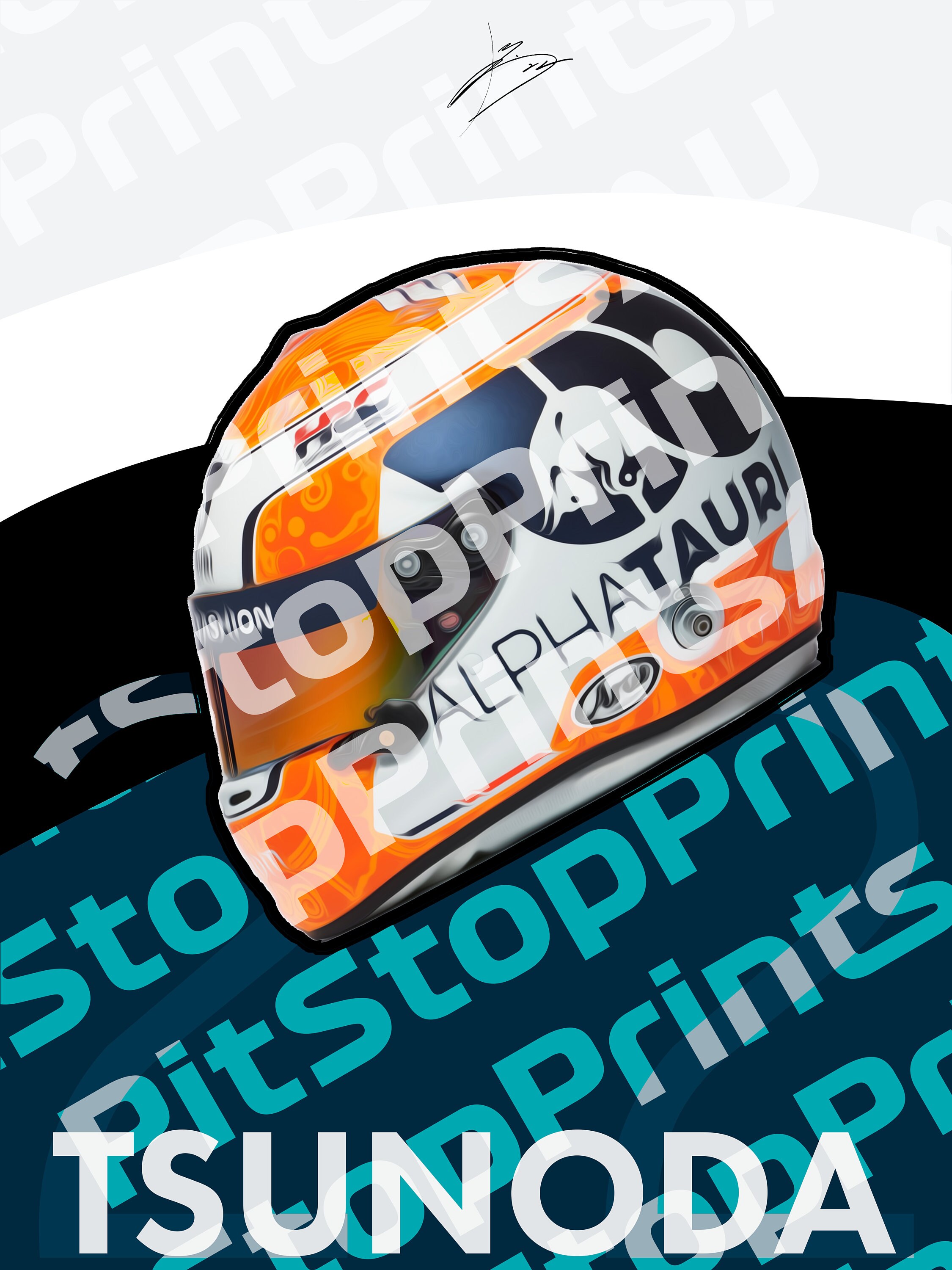 Yuki Tsunoda 2022 Helmet | Scuderia Alpha Tauri | Digital Download ...