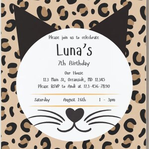 Leopard Print Birthday Invitation - Etsy