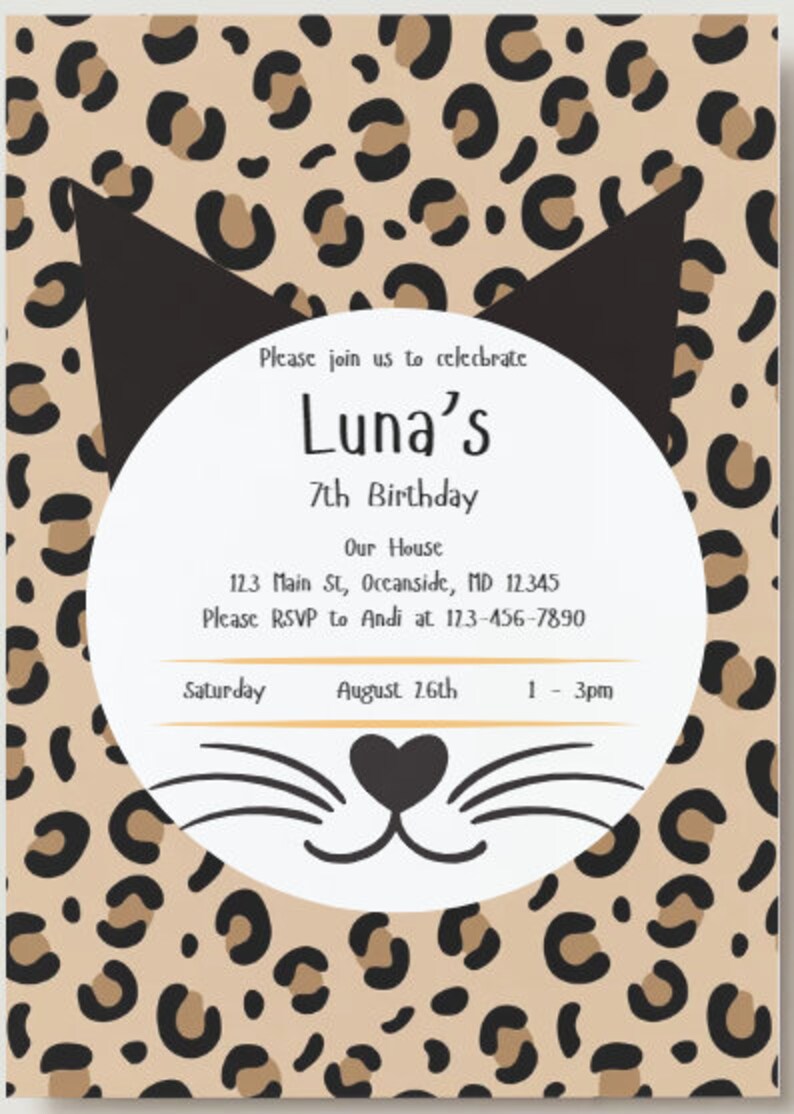Leopard Print Birthday Invitation - Etsy
