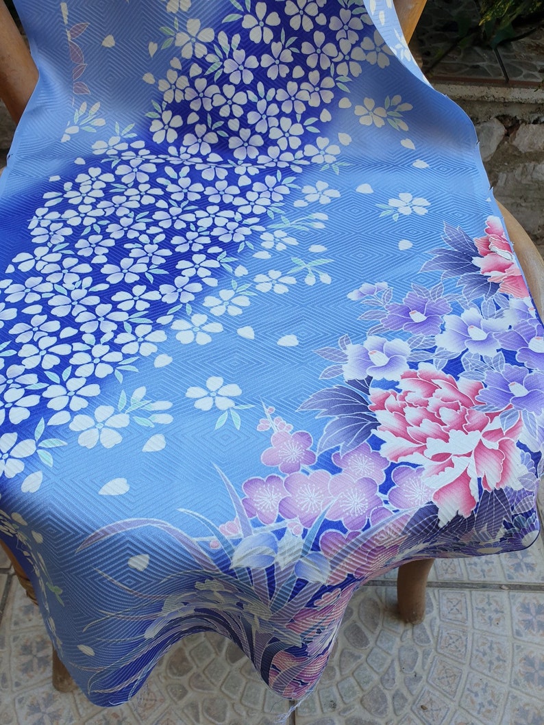 Vintage Kimono Silk, Furisode Kimono Silk Fabric, Vintage Silk Fabric ...