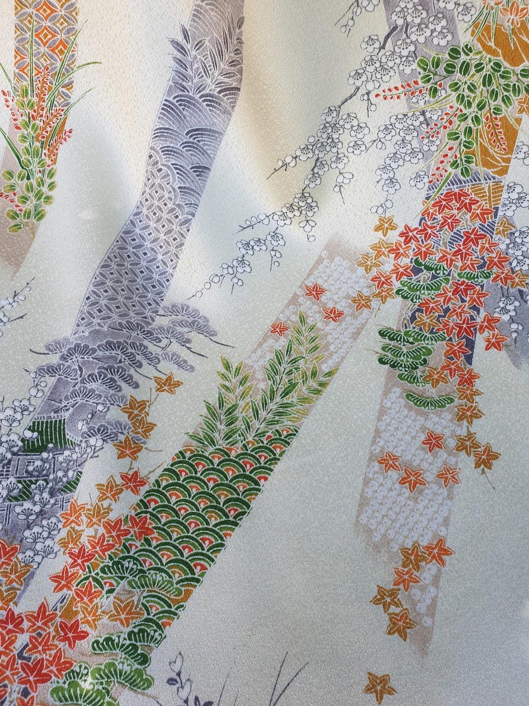 Vintage Kimono Fabric, Silk Fabric, Sewing, Upcycling - Etsy