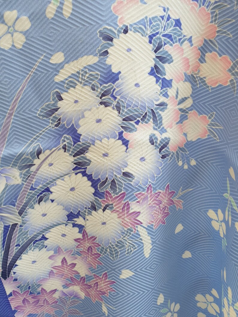 Vintage Kimono Silk, Furisode Kimono Silk Fabric, Vintage Silk Fabric ...