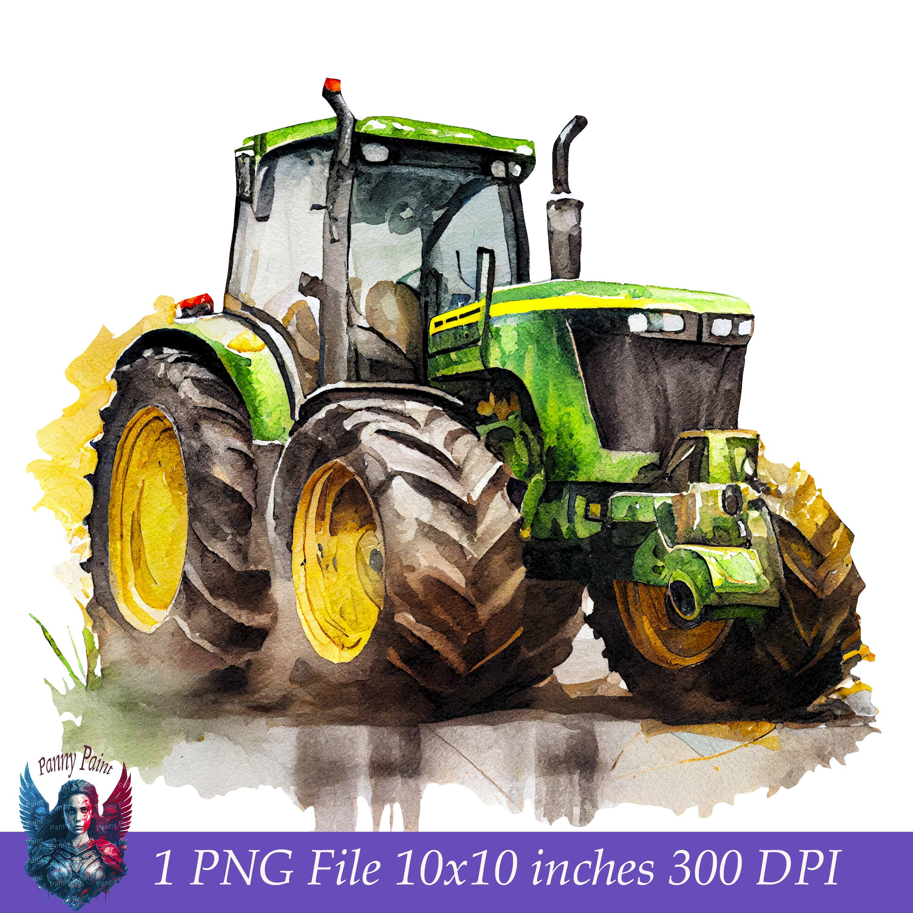 Watercolor Tractors 5 Png Digital Download Files for - Etsy