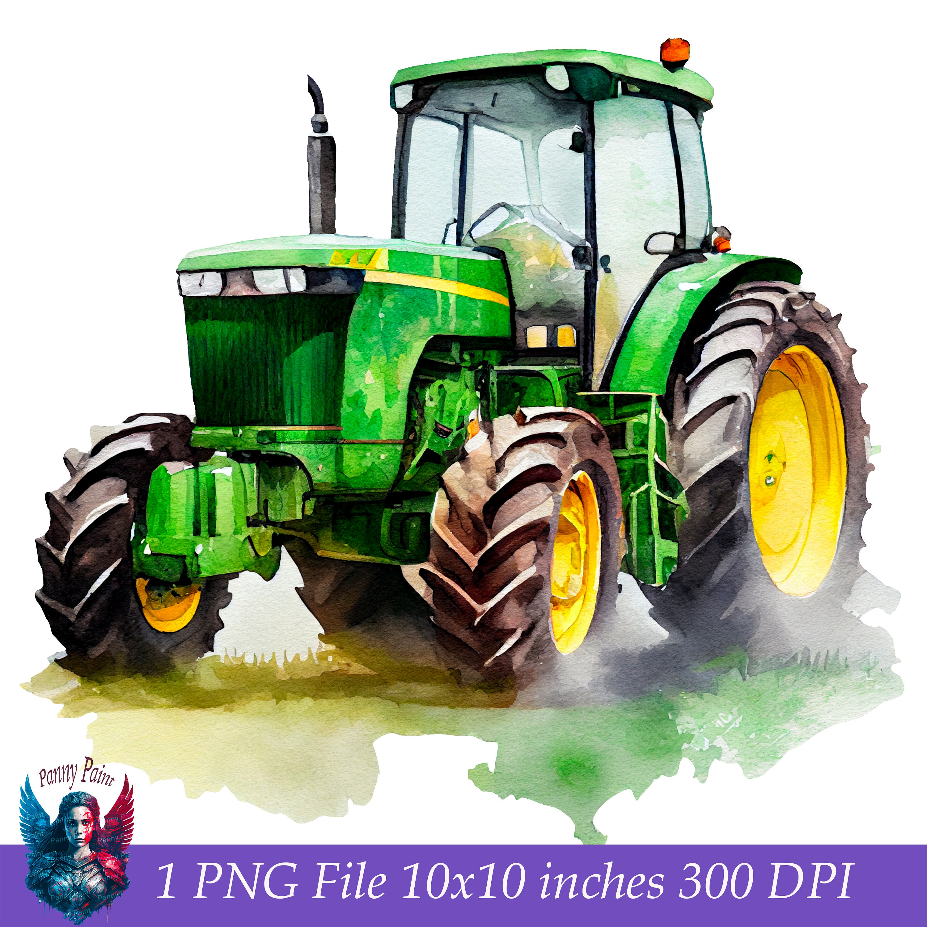 Watercolor Tractors 5 Png Digital Download Files for - Etsy