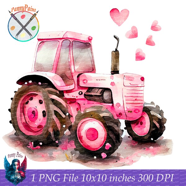 Pink Tractor - Etsy