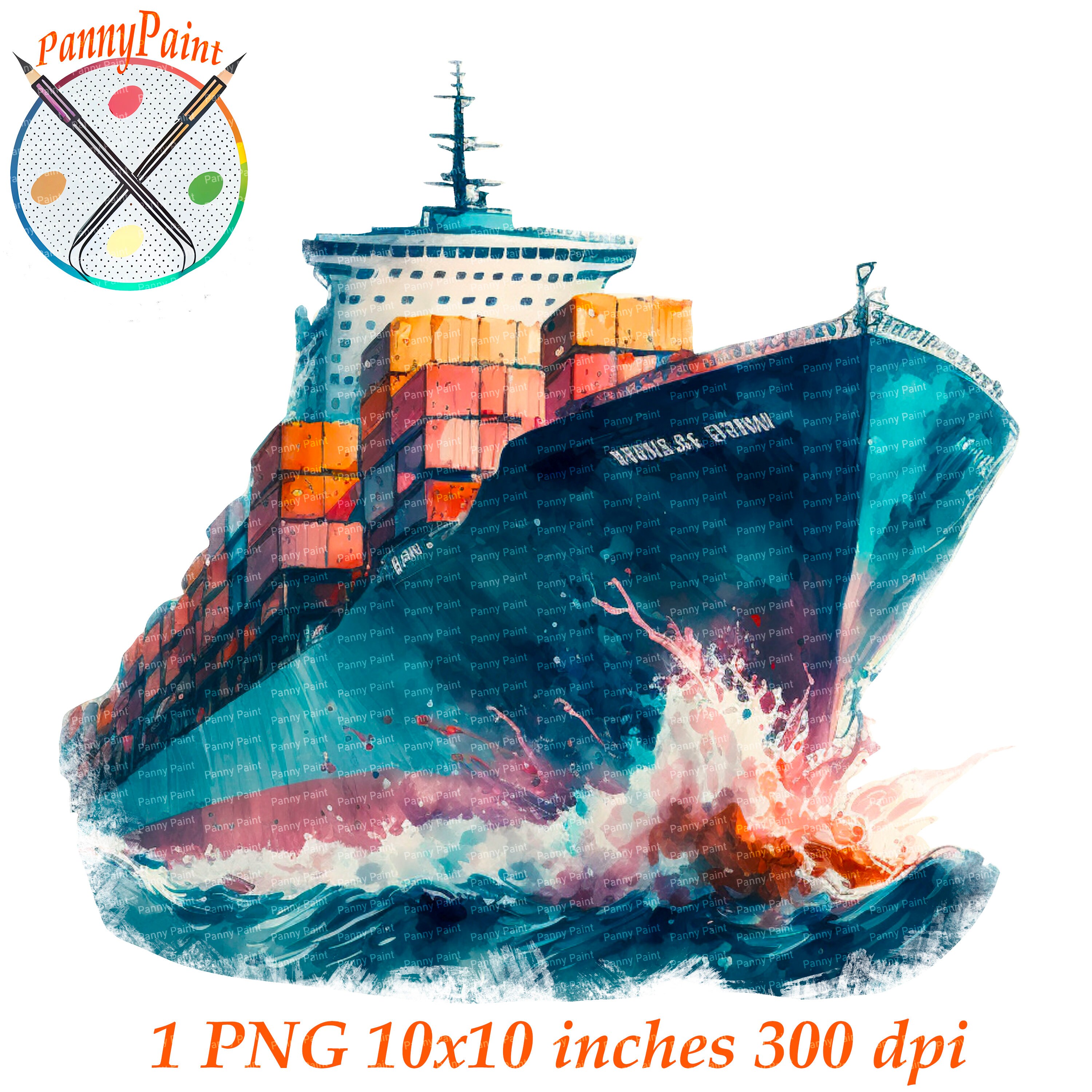 Container Ship Drawing