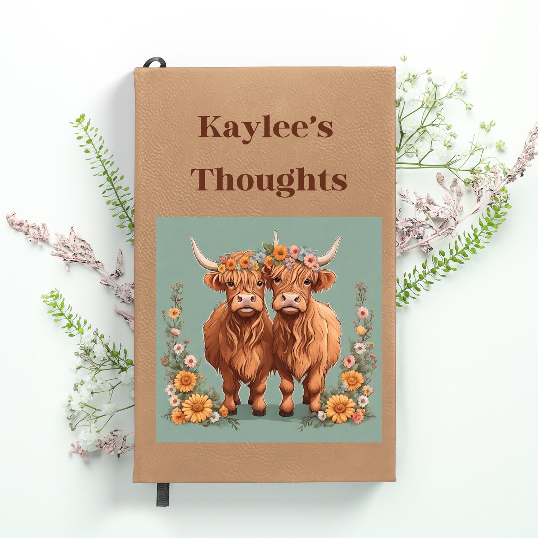 Highland Cow Blank Journal, Custom Highland Cow Journal, Personalized ...