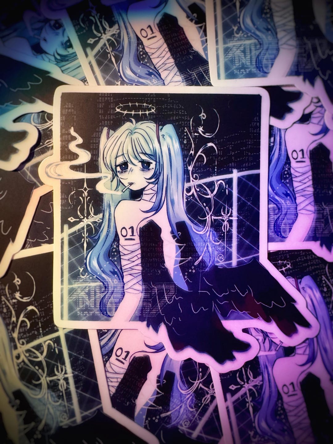 Yami Kawaii Angel Hatsune Miku Vinyl Sticker | Cybercore Gothic Anime ...