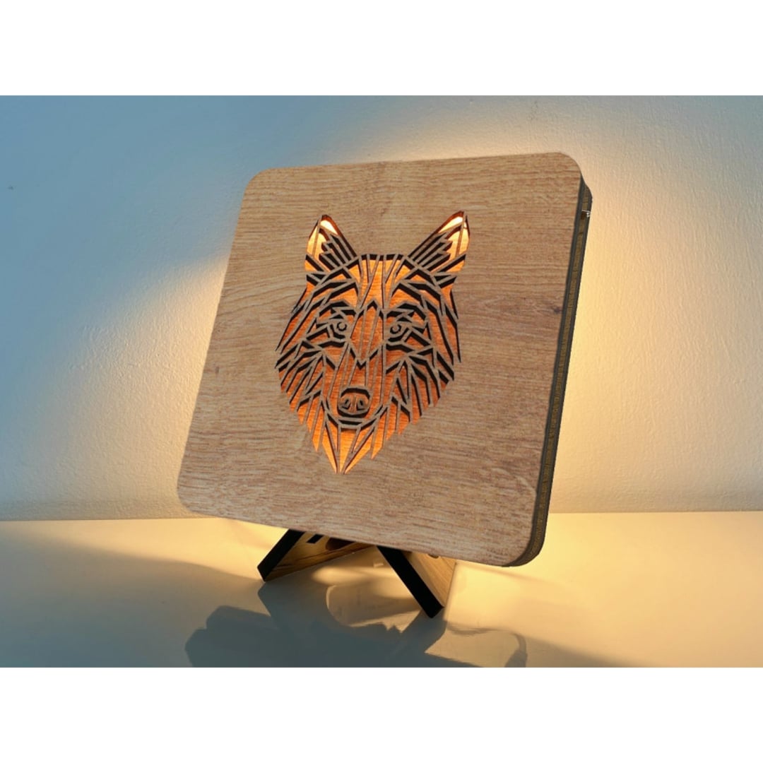 LED Table Lamp wolfs Head 19 Cm X 19 Cm Table Lamp - Etsy