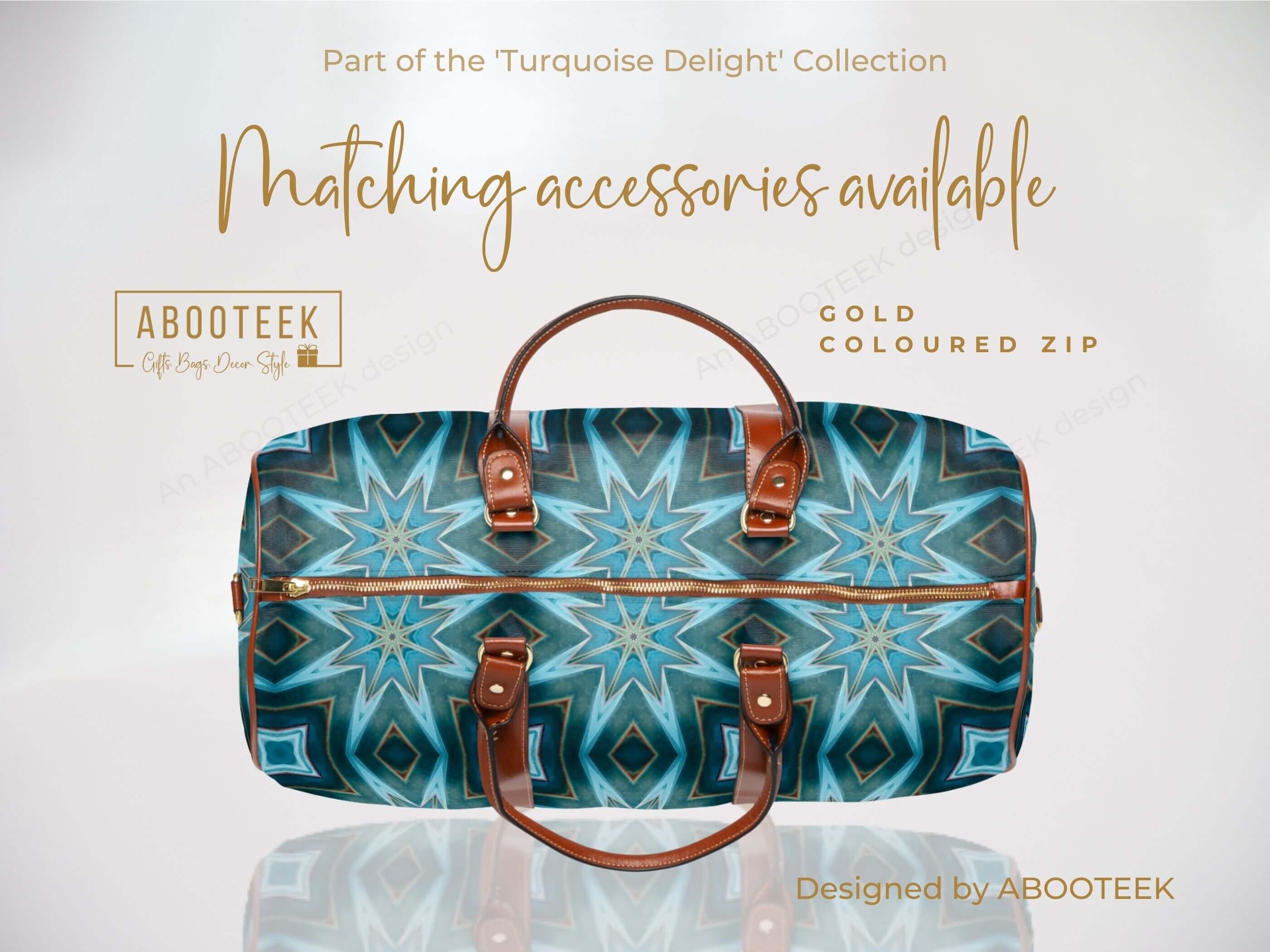 Weekend Bag, Turquoise Blue Holdall Bag, Aesthetic Travel Bag, Faux ...