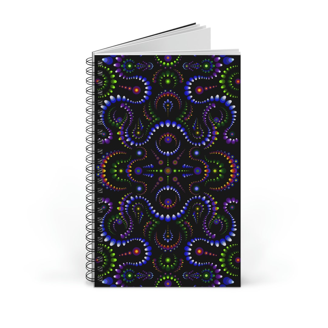 160pg Spiral Journal | Psychedelic Art Cover | Digital Undulation - Etsy