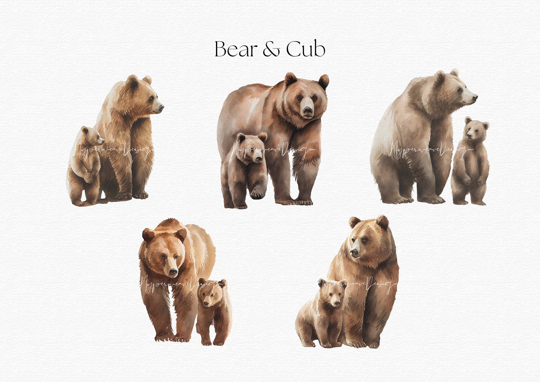 50 Watercolor Wild Forest Digital Clipart Vol 2 - Mountain Lake, Deer ...