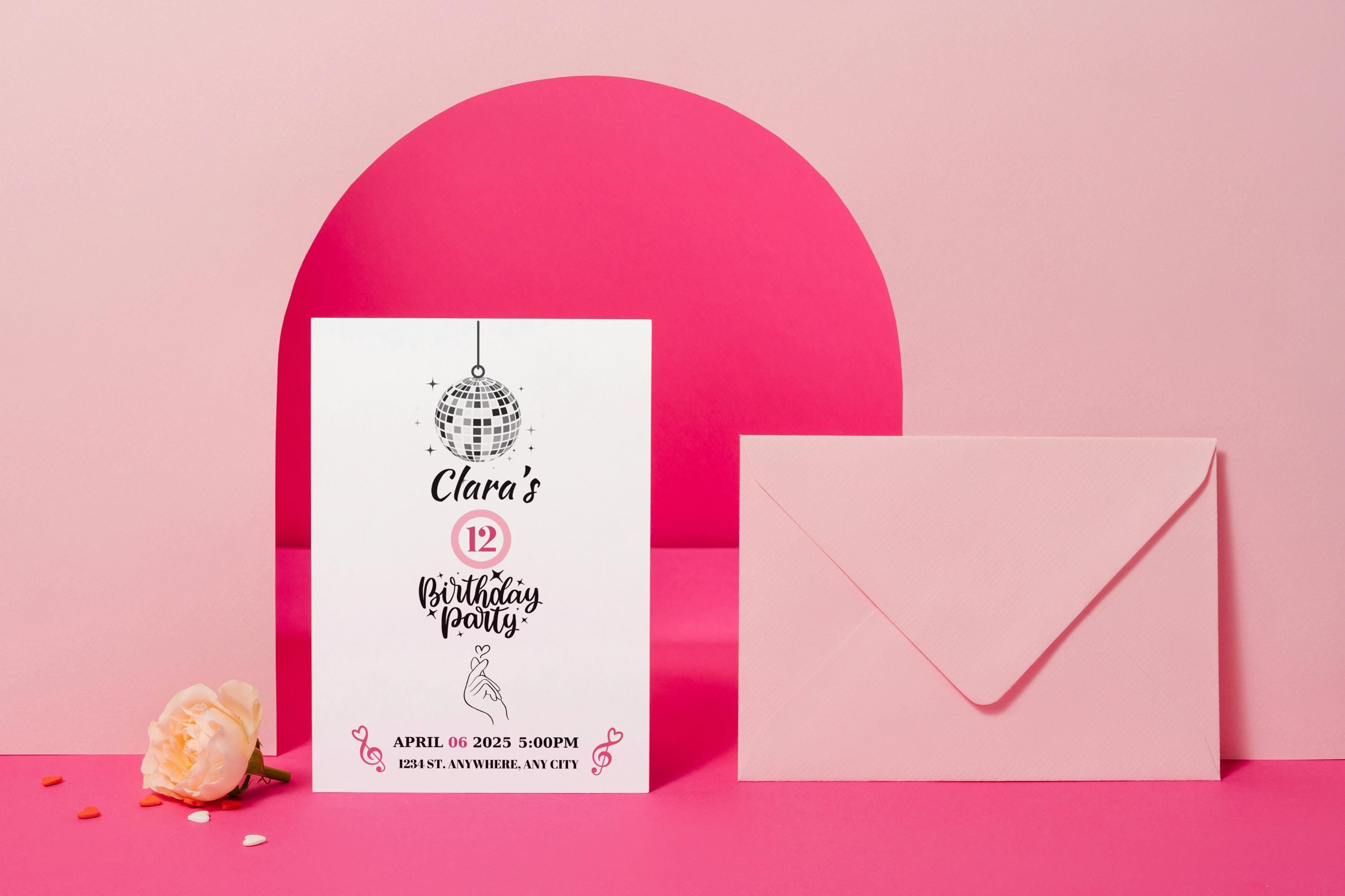 K-pop Birthday Invitation | Digital K-pop Party Invite | Editable ...