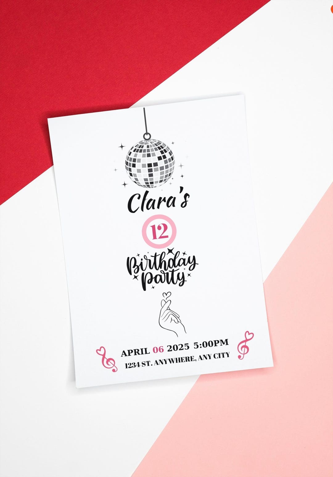 K-pop Birthday Invitation | Digital K-pop Party Invite | Editable ...