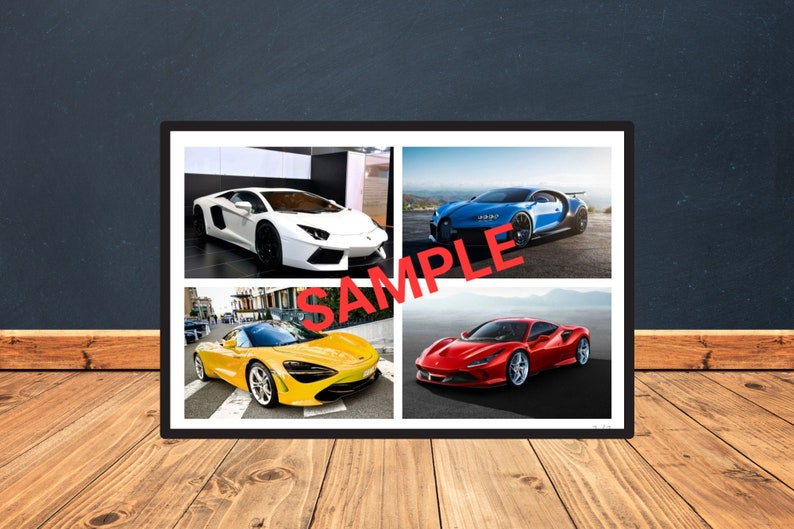 European Supercar Poster Lamborghini, Mclaren, Buggati, Ferrari Collage ...