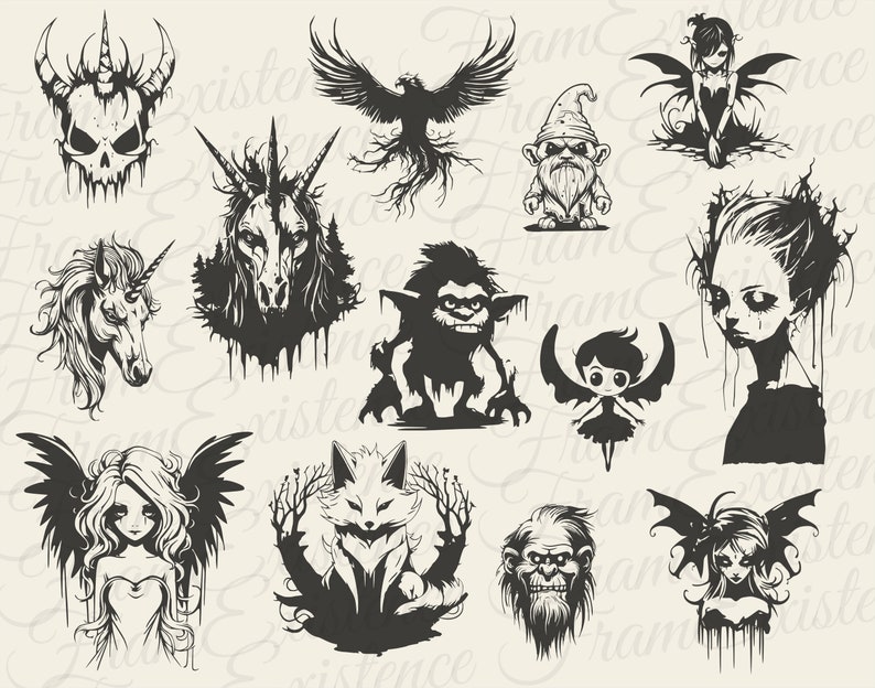 Dark Mythical Creature Svg Bundle Spooky Season Svg Horror - Etsy Australia