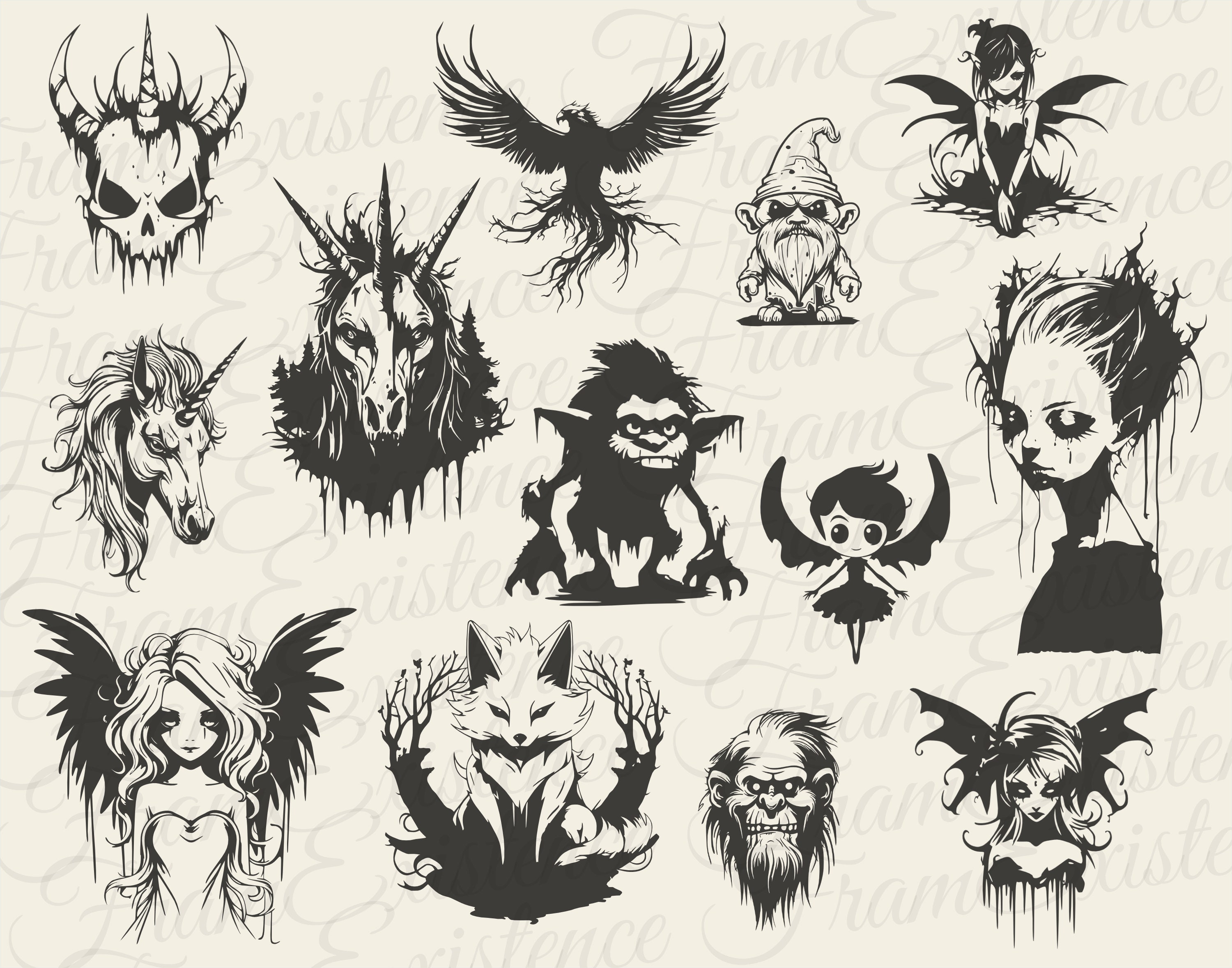 Dark Mythical Creature Svg Bundle Spooky Season Svg Horror - Etsy Canada