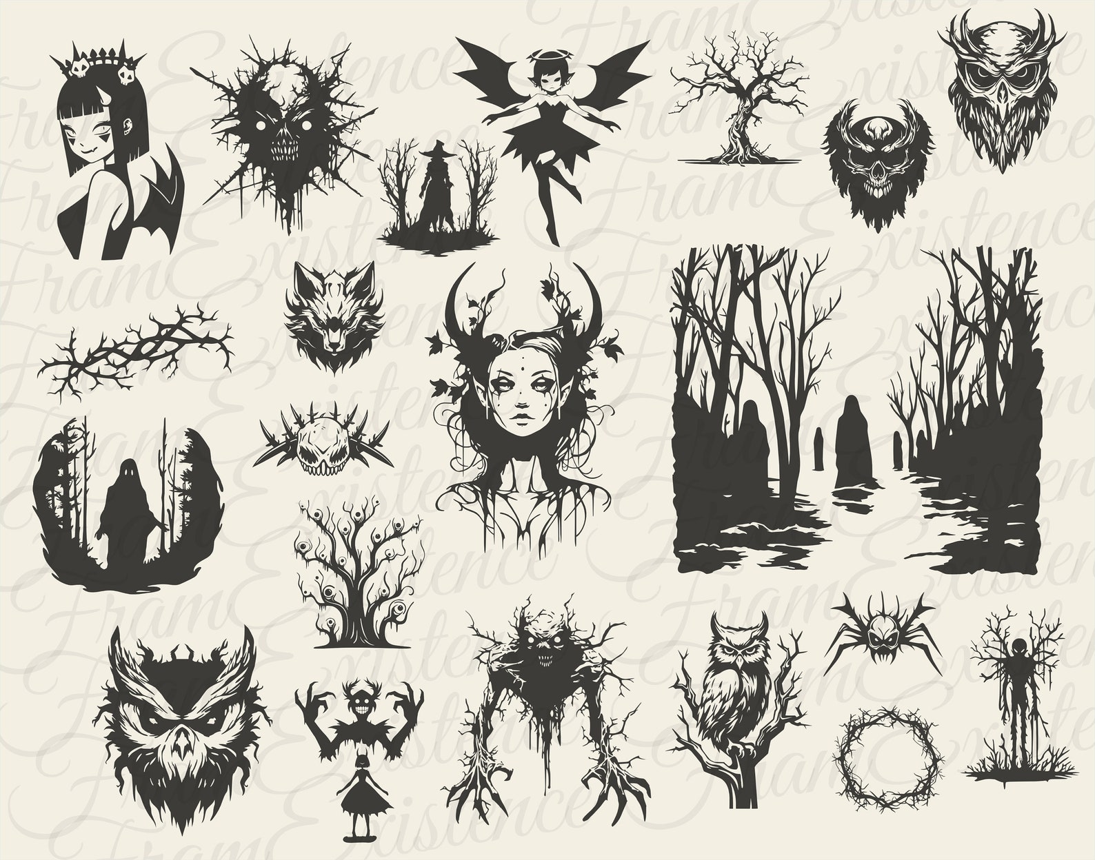 Dark Woods Svg Bundle, Spooky Season Svg, Horror Svg, Forest Svg ...