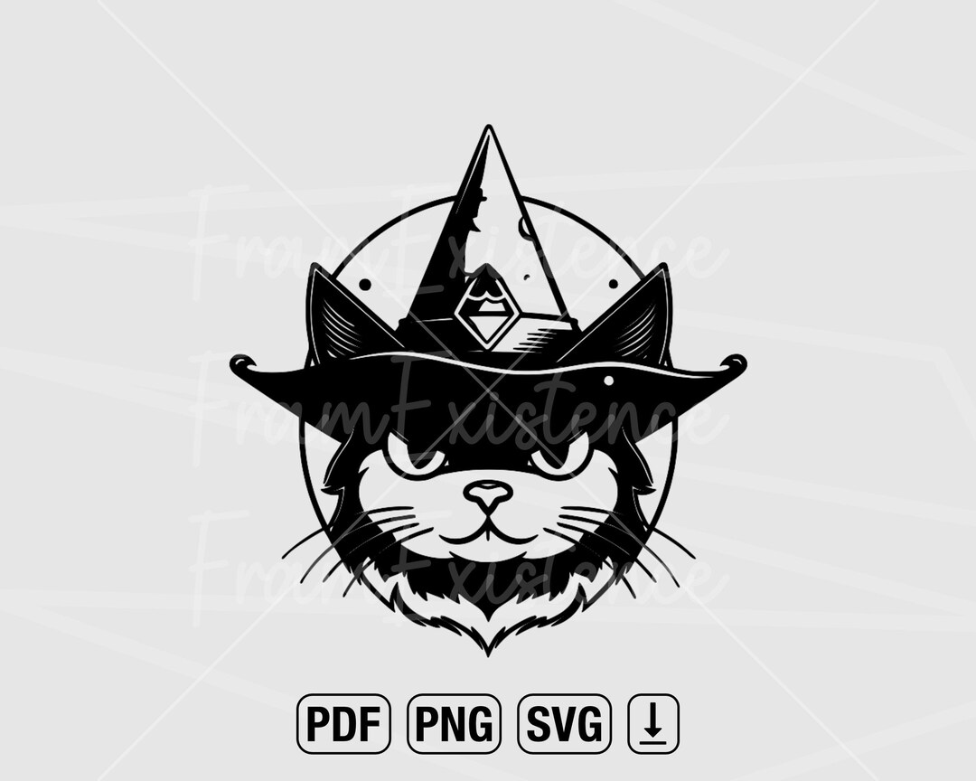 Witch Cat SVG / Witch SVG / Cat SVG / Gothic Svg / Book Pile Svg / Pdf ...