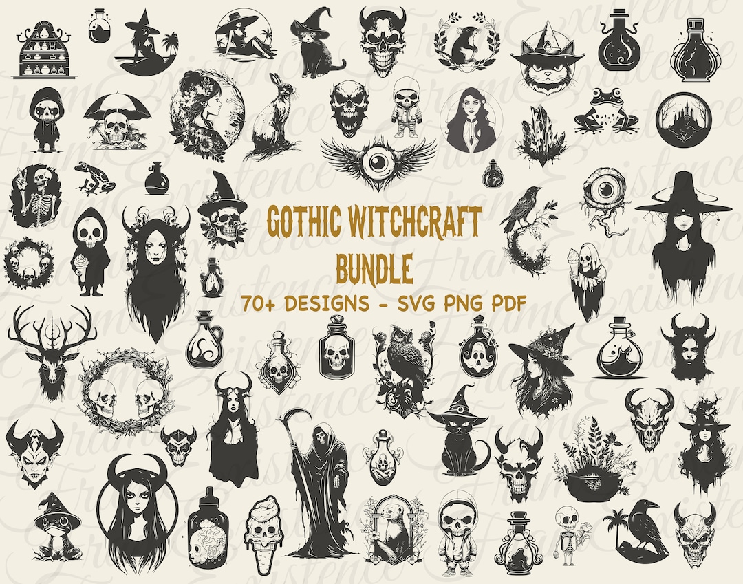 Gothic Witchcraft Svg Bundle, Witch Svg, Cat Svg, Magic Svg, Mystical ...