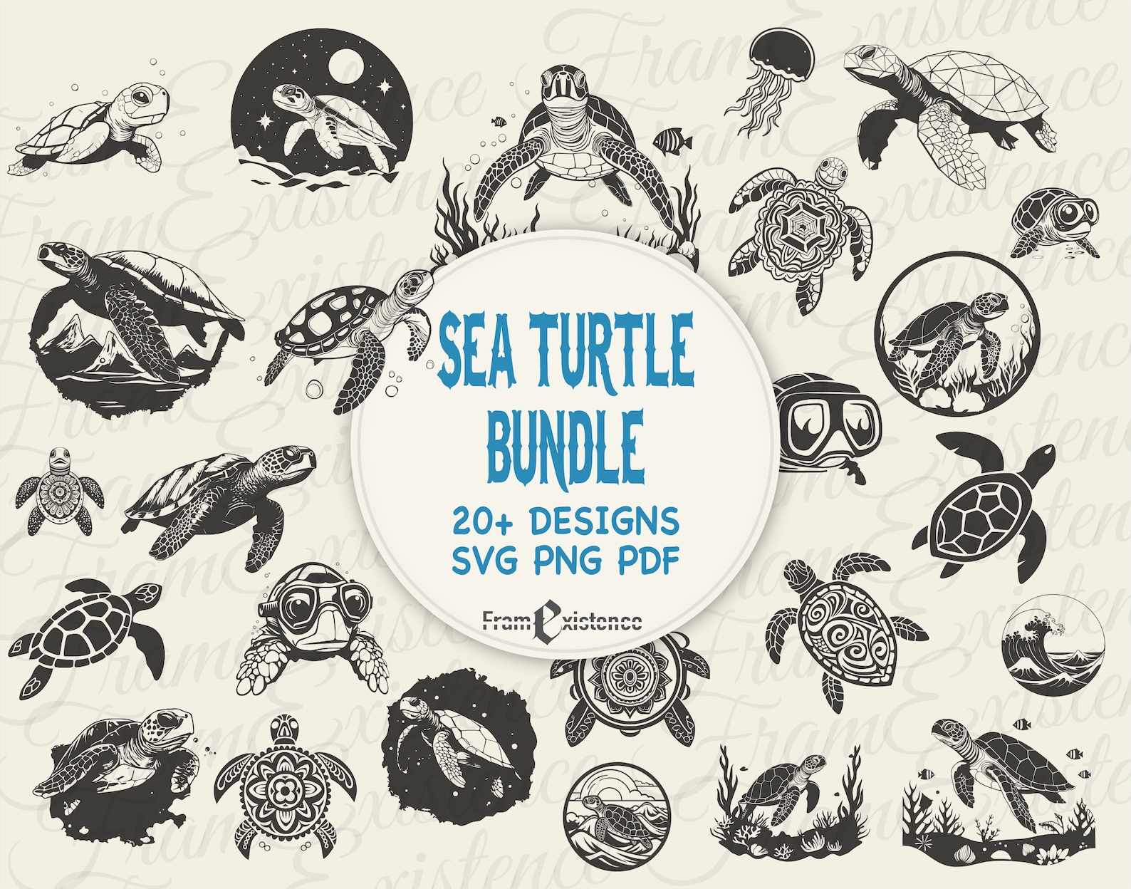Sea Turtle Svg Bundle , Sea Turtle Cut File, Sea Turtle Svg, Sea Turtle ...