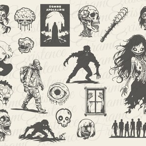 Zombie Apocalypse SVG Bundle: Horror Gothic Designs (digital Download ...