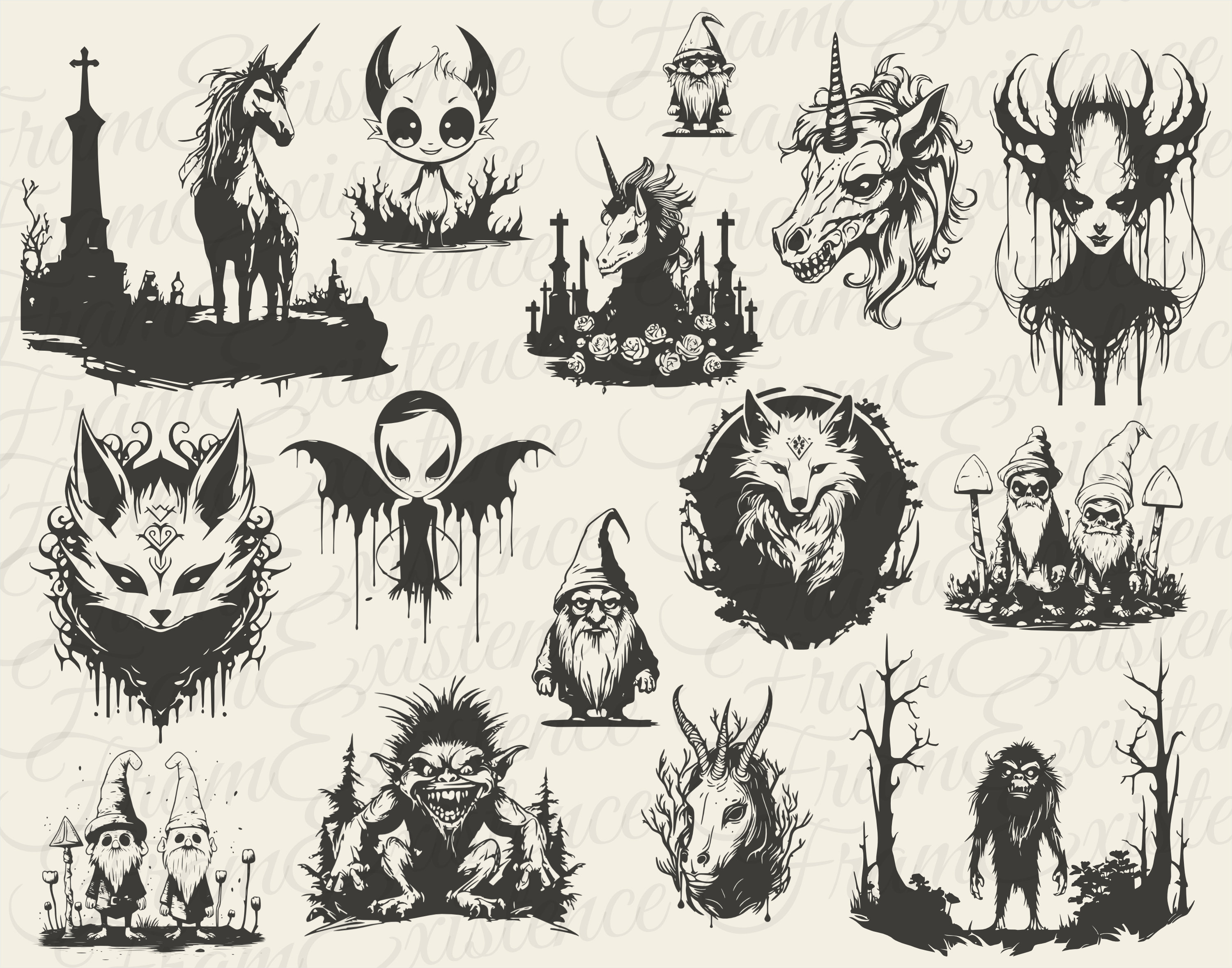 Dark Mythical Creature Svg Bundle Spooky Season Svg Horror - Etsy Australia