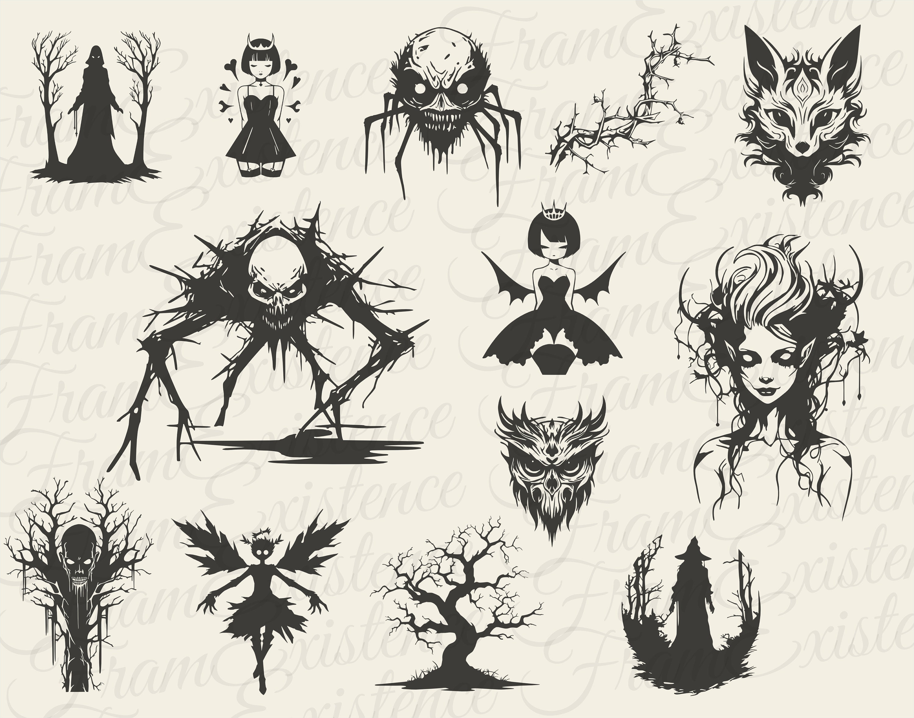 Dark Woods Svg Bundle, Spooky Season Svg, Horror Svg, Forest Svg ...