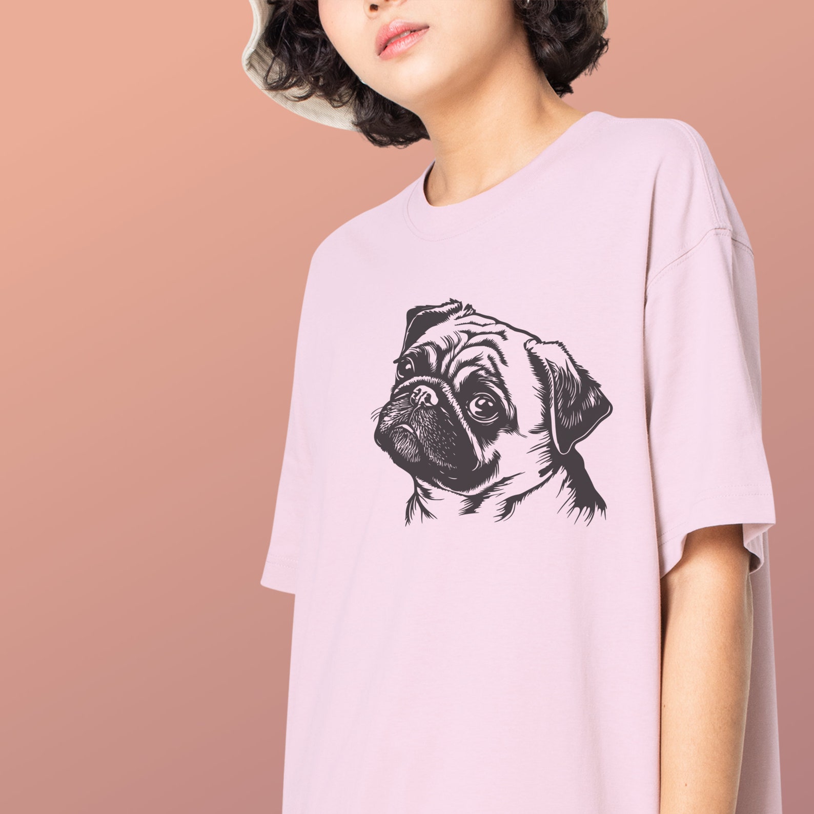 Cute Pug Head Svg, Peeking Dog Svg, Dog Svg, Pug Svg, Pug Clipart,pub ...