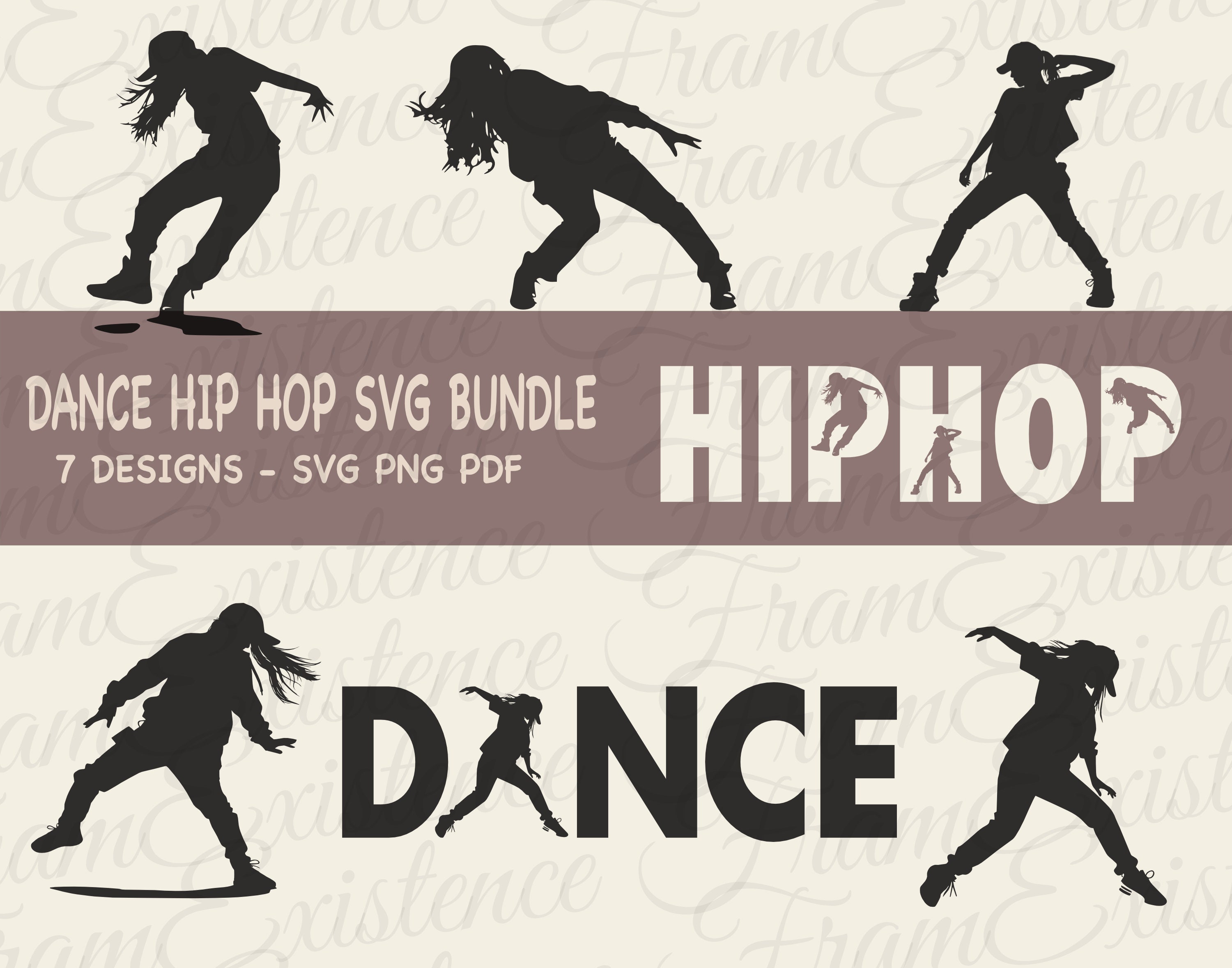 Hip Hop Dance SVG Bundle Music Svg Dance Silhouette SVG Cut Files Dance ...