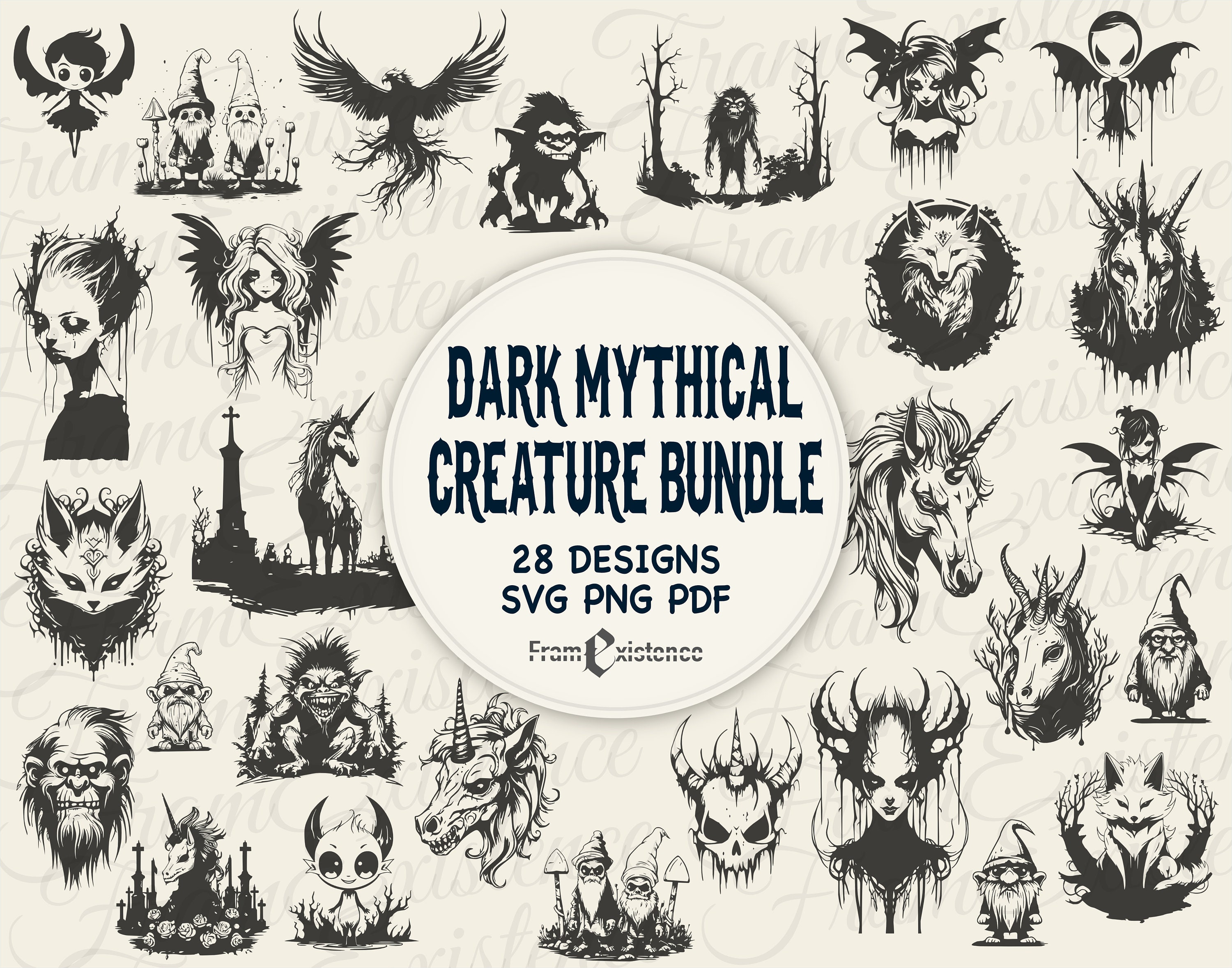 Dark Mythical Creature Svg Bundle Spooky Season Svg Horror - Etsy Canada