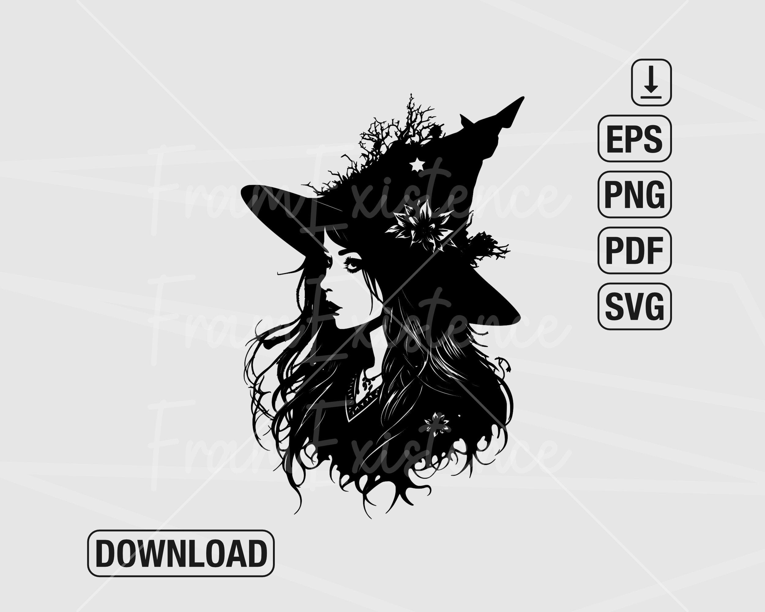 Floral Witch Svg / Witch SVG / Halloween SVG / Gothic SVG / Witchcraft ...