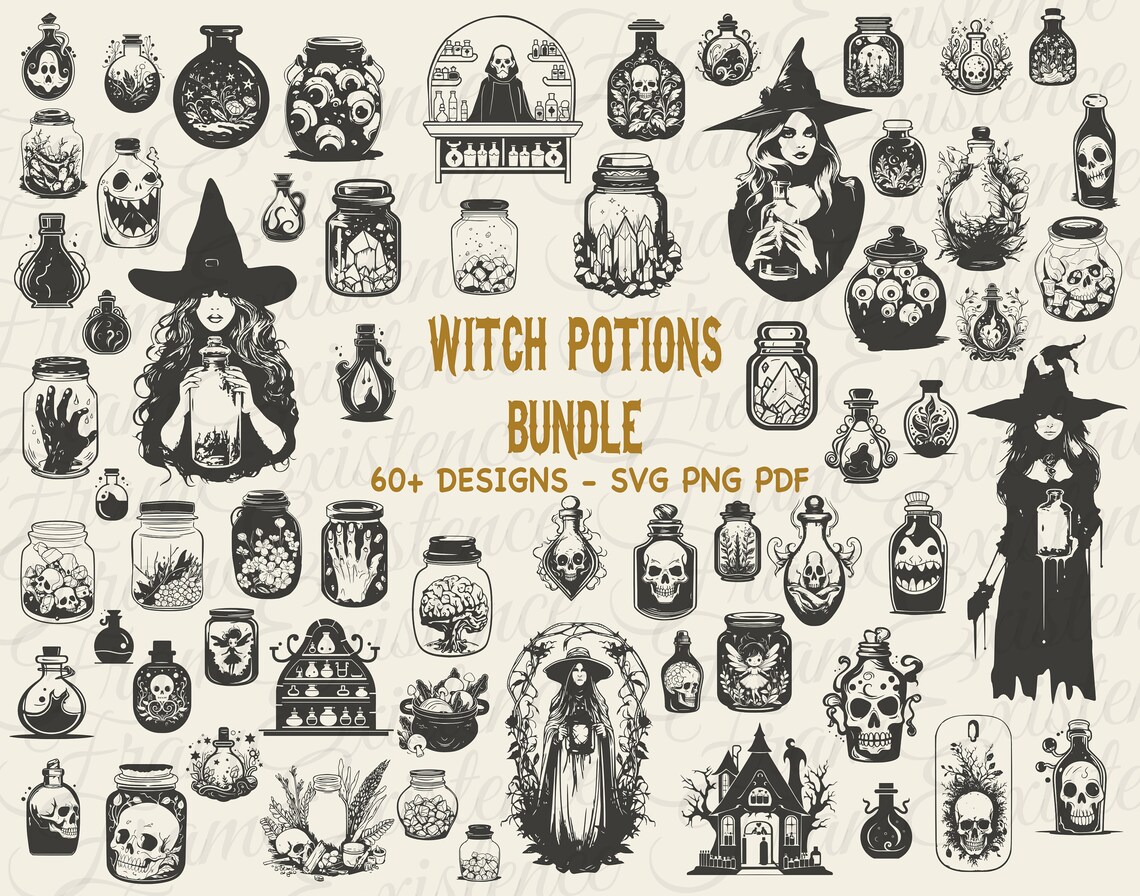 Witch Potions Svg Bundle Witch Svg Gothic Svg Magic Svg - Etsy UK