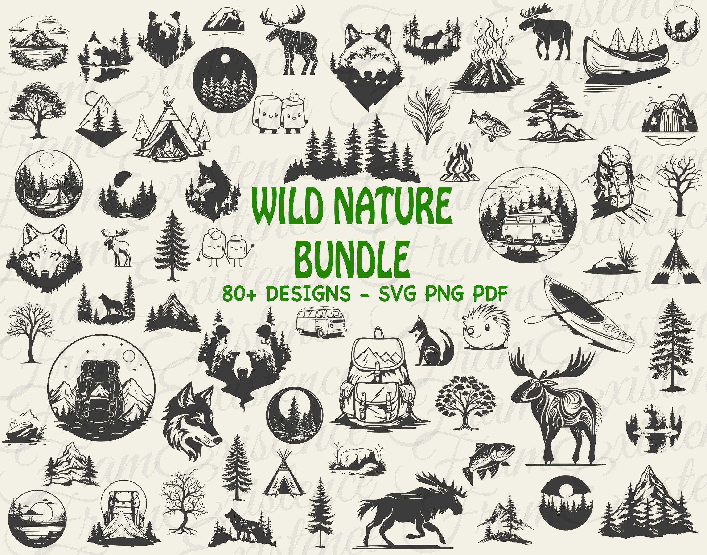 Wild Nature Svg Bundle Camping Svg Mountain Svg Nature Svg - Etsy