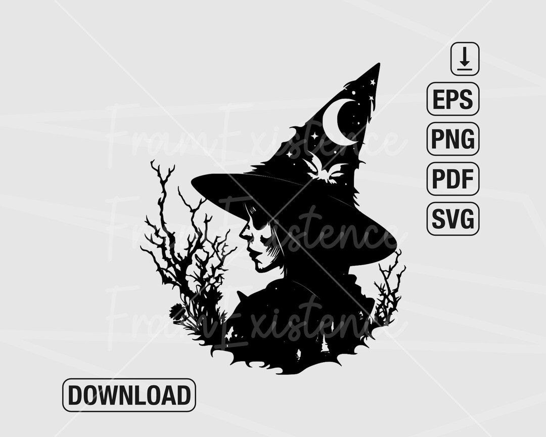 Skull Witch Svg / Witch SVG / Halloween SVG / Gothic SVG / Cricut ...