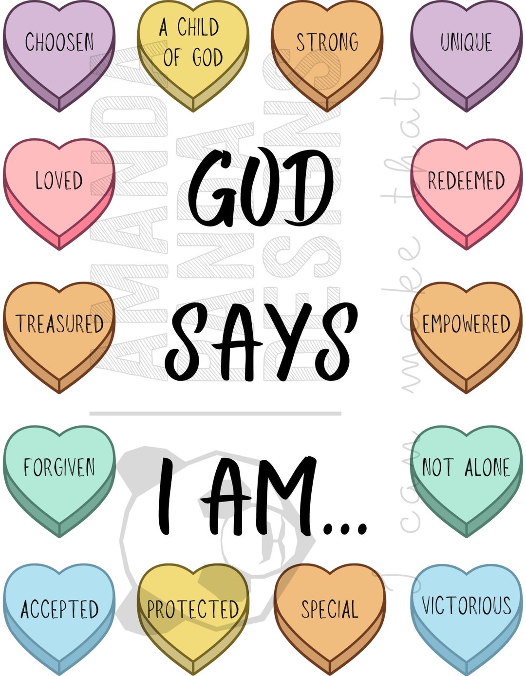 God Says I Am...png File - Etsy