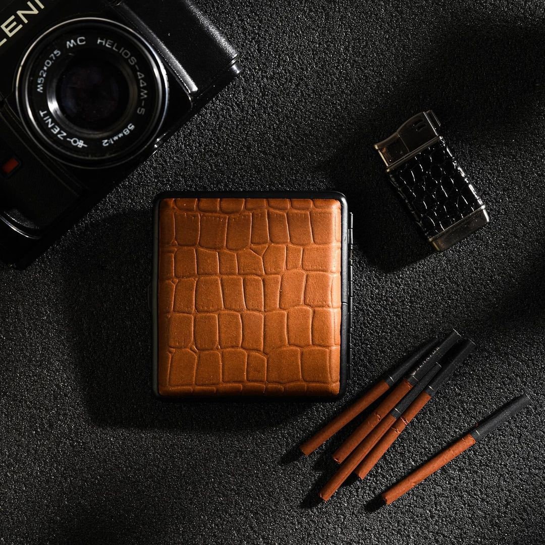 Handcrafted Leather Cigar Box With Adjustable Dividers, Portable and ...