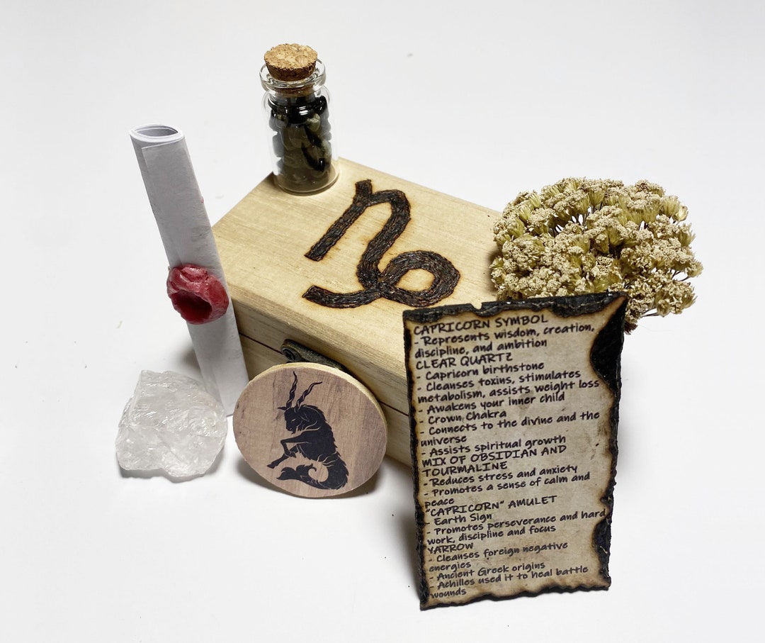 Capricorn Zodiac Box, Crystal Box, Witch Kit, Spiritual Box. Clear ...