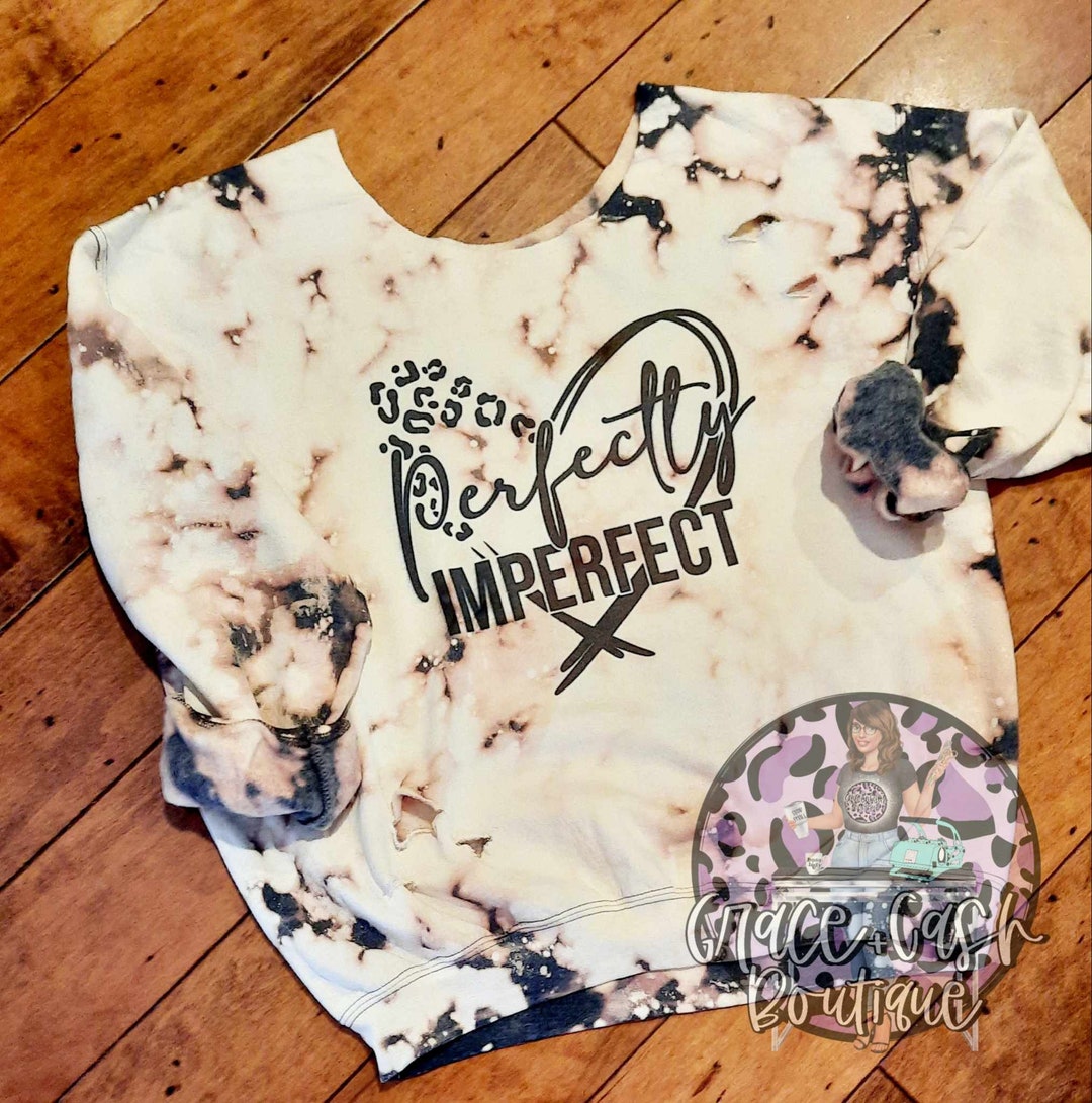 Perfectly Imperfect off Shoulder Distressed and Bleached Sweatshirt - Etsy