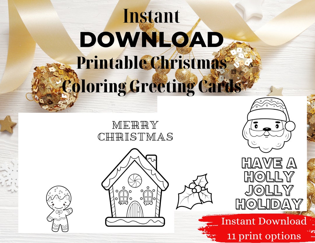 Kids Christmas Craft, Coloring Activity, Children's Christmas Cards ...