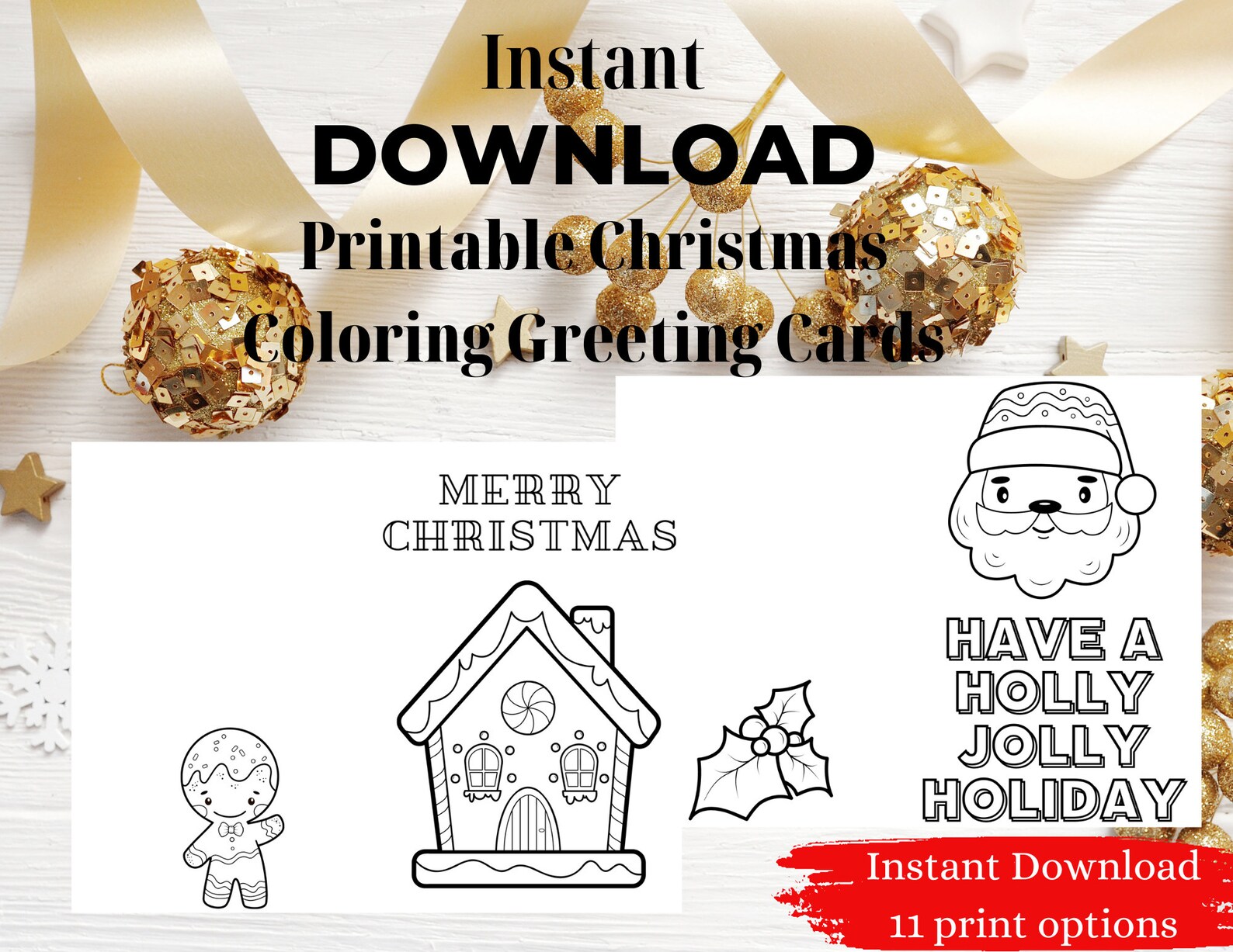Kids Christmas Craft, Coloring Activity, Children's Christmas Cards ...