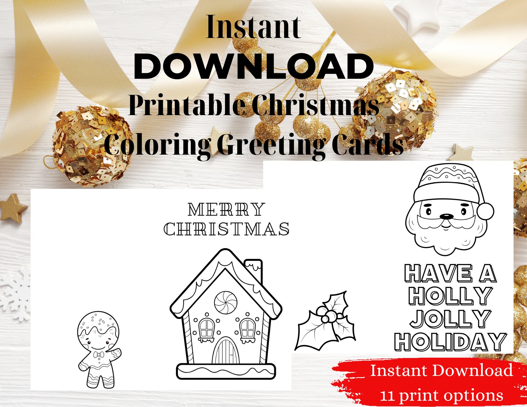 Kids Christmas Craft, Coloring Activity, Children's Christmas Cards ...
