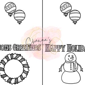 Kids Christmas Craft, Coloring Activity, Children's Christmas Cards ...